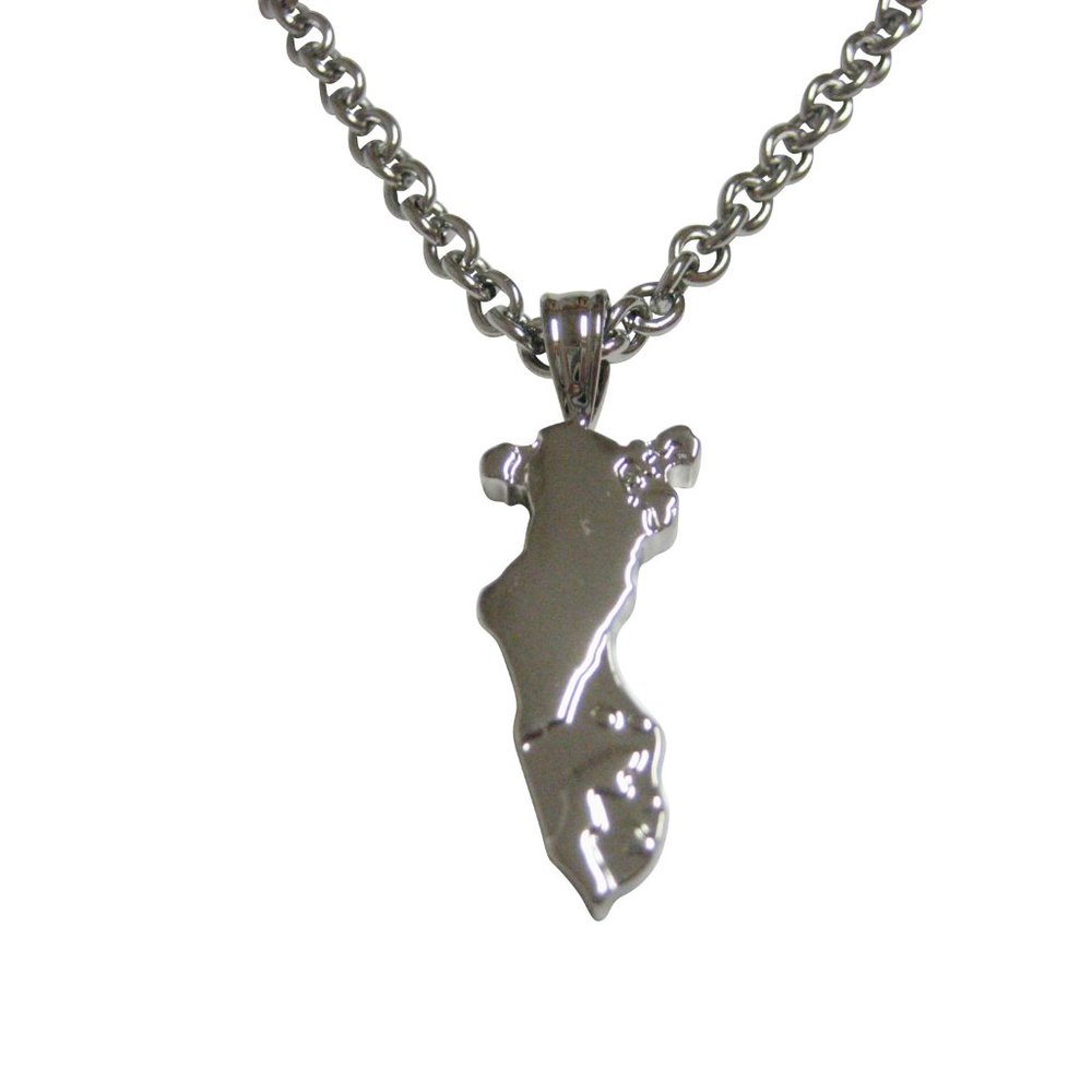 Bahrain Map Shape Pendant Necklace - Gem